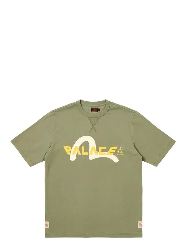 PALACE X Evisu Logo T-shirt - Olive