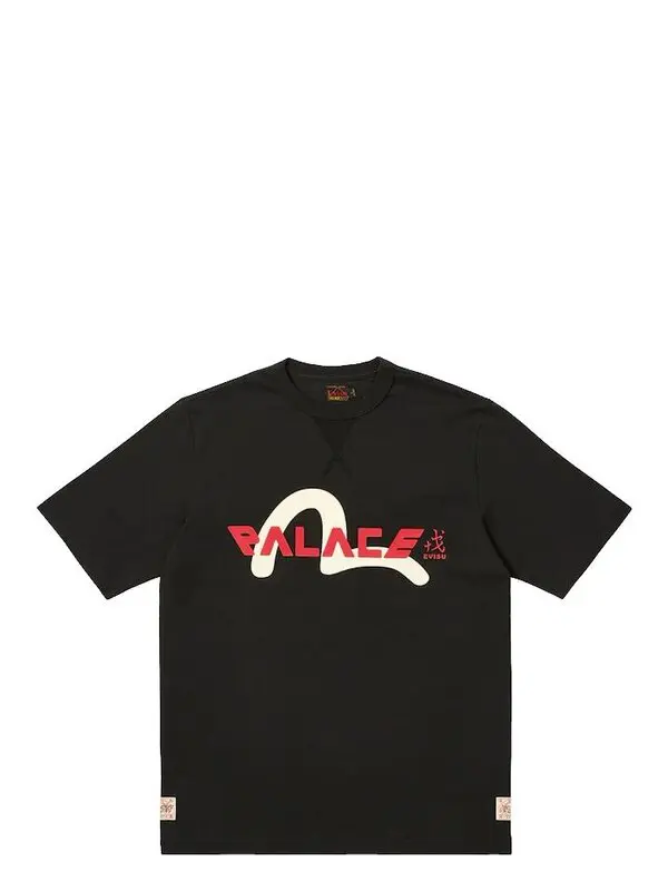 PALACE X Evisu Logo T-shirt - Black