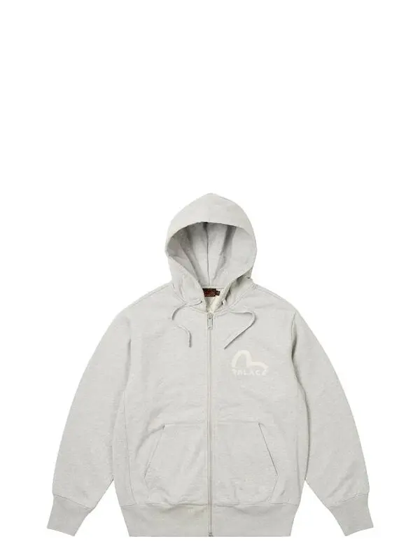 PALACE X Evisu Zip Hood - Grey Marl