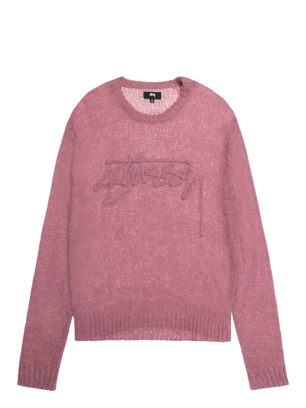 StÜssy Loose Knit Logo Sweater - Pink