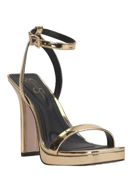 Jessica Simpson Ankle Strap Platform Sandals - Gold