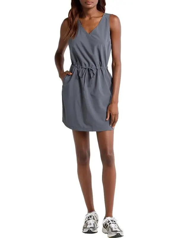 FREE FLY Breeze Drawstring Waist Dress - Storm Cloud