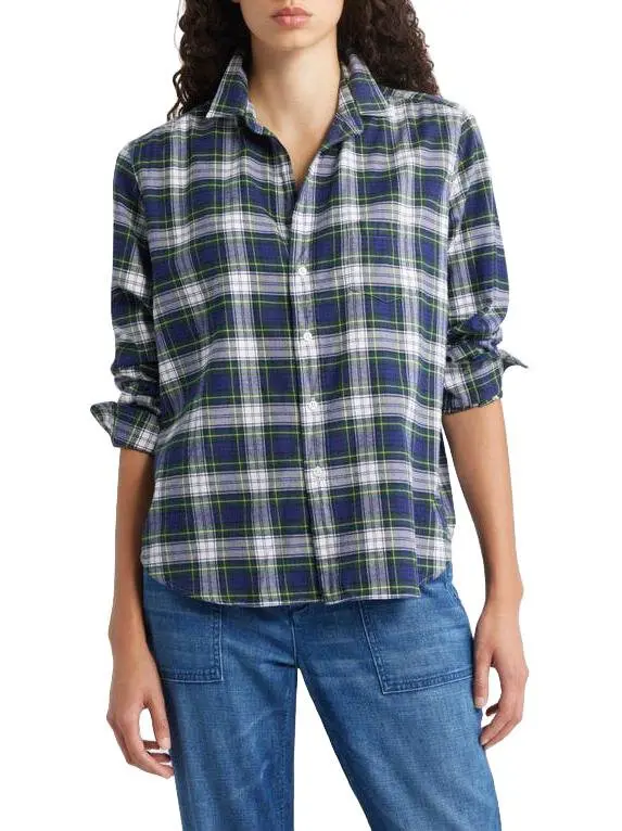 Frank & Eileen Eileen Relaxed Button-up Shirt - Blue Green White Plaid