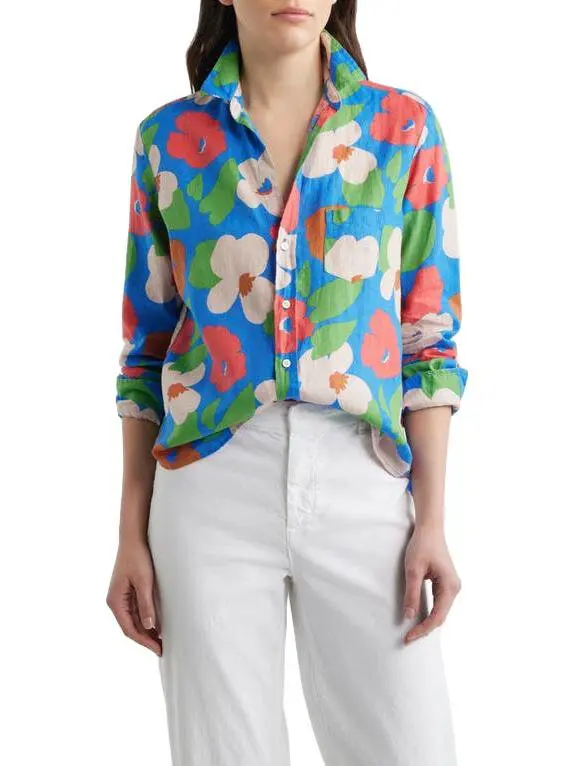 Frank & Eileen Eileen Relaxed Button-up Shirt - Bright Blue Floral