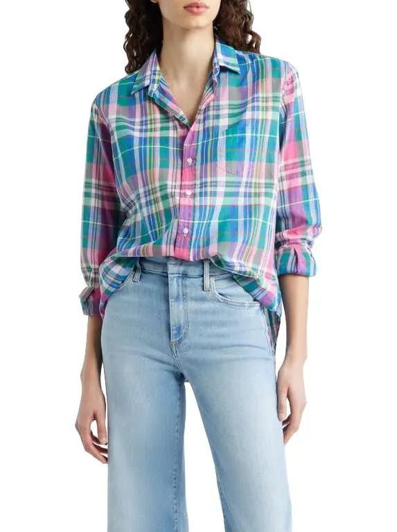 Frank & Eileen Eileen Relaxed Button-up Shirt - Green/purple/orange/blue