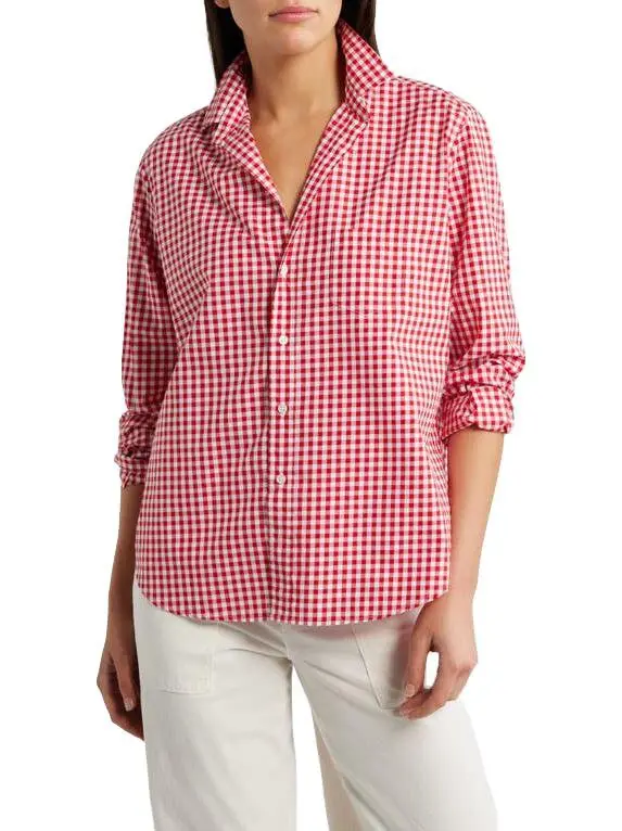 Frank & Eileen Eileen Relaxed Button-up Shirt - Red White Check