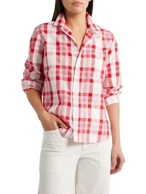 Frank & Eileen Eileen Relaxed Button-up Shirt - Red White Pink Plaid