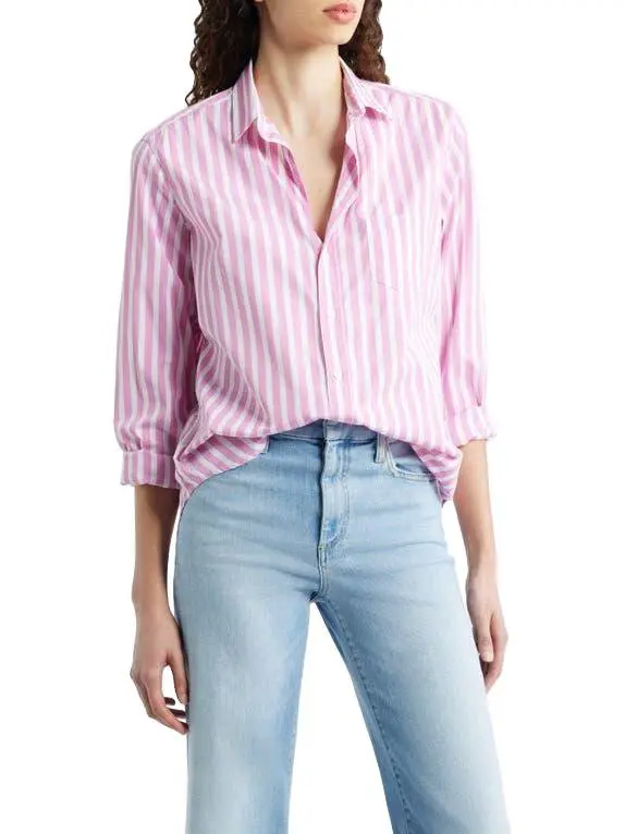 Frank & Eileen Eileen Relaxed Button-up Shirt - Stripe White/pink