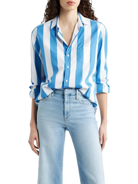 Frank & Eileen Eileen Relaxed Button-up Shirt - Wide Blue