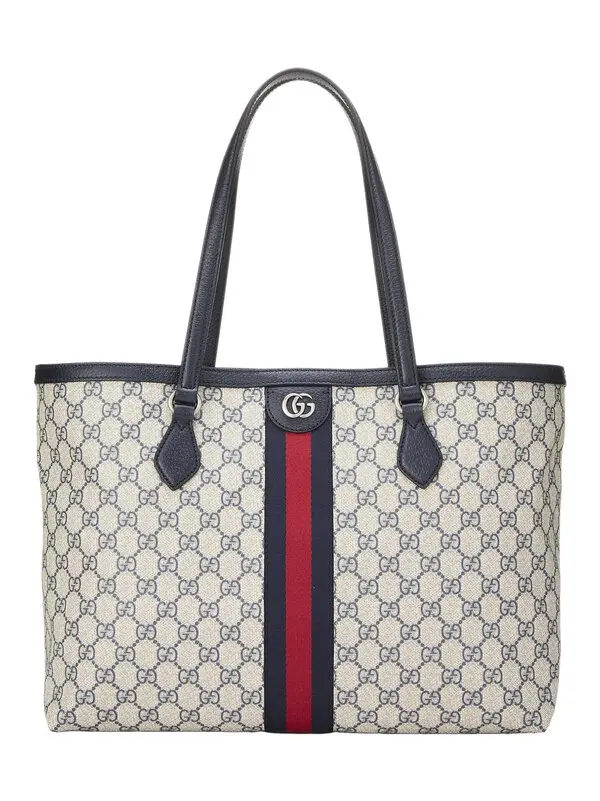 Gucci Gg Supreme Canvas Ophidia Tote - Navy