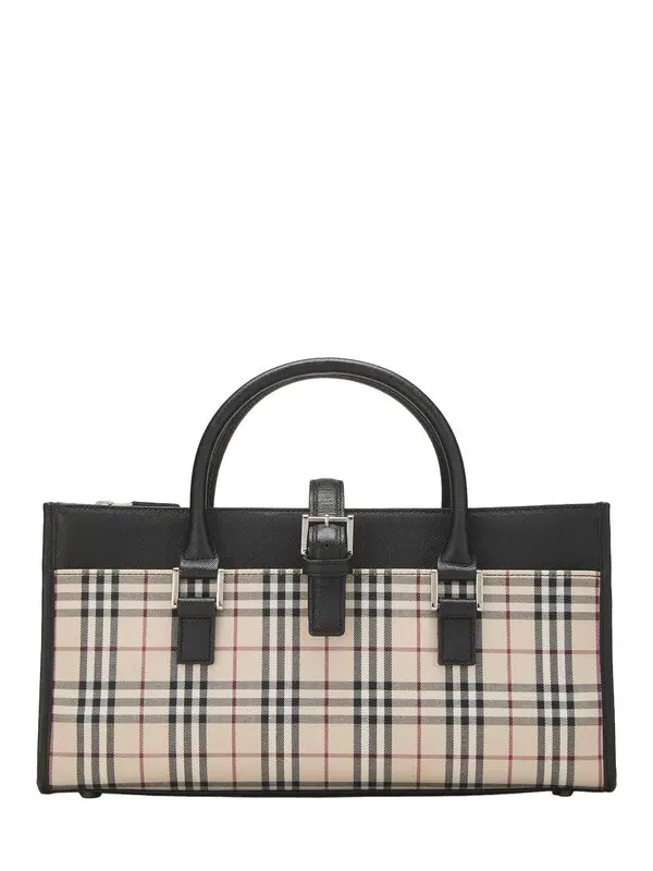Burberry House Check Jacquard Handbag - Black