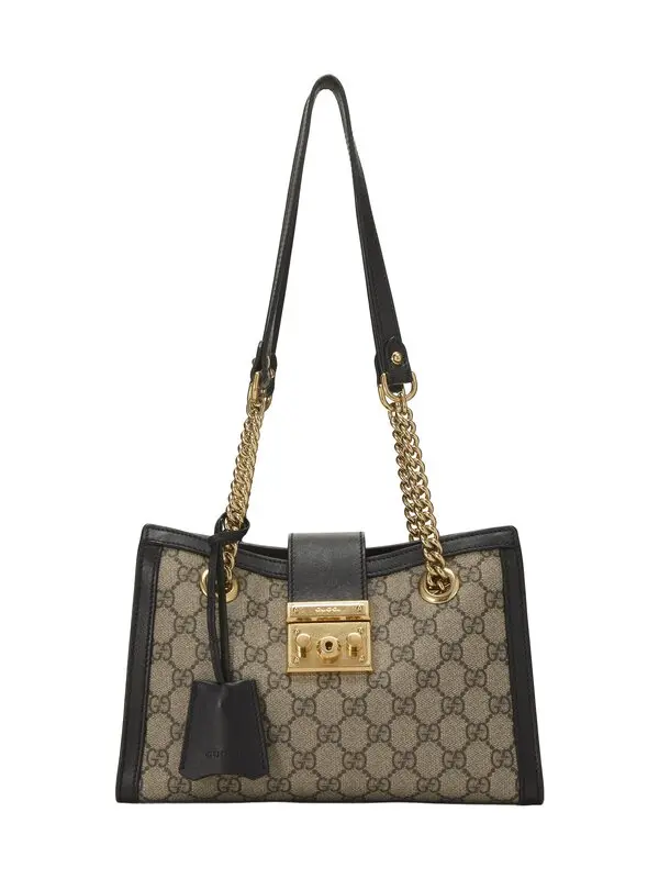 Gucci Gg Supreme Padlock Tote - Black