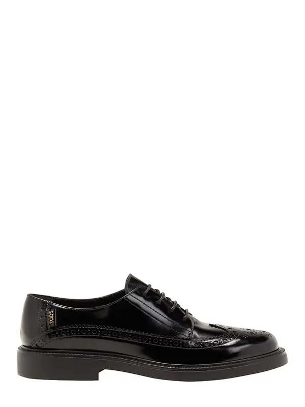 TOD'S Gomma Leather Oxford Loafers - Nero