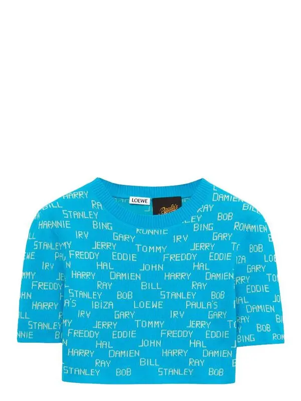Loewe X Paula's Ibiza Cropped Sweater - Turquoise