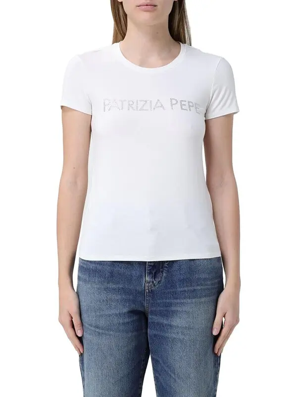 Patrizia Pepe Embellished Logo T-shirt - White