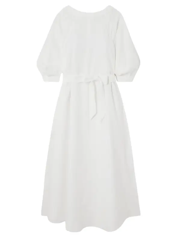 Loro Piana Belted Linen Dress - Off-white