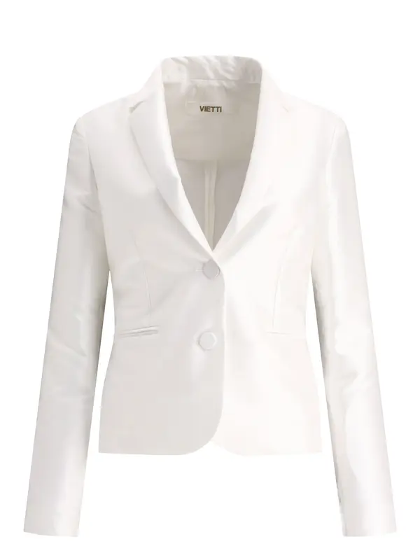 F.IT Satin Single-breasted Blazer - White