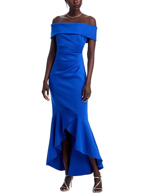 Eliza J Fishtail Gown - Cobalt