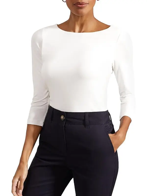 HOBBS LONDON Sonya Boat Neck Top - Ivory