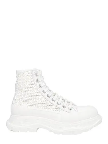 Alexander McQueen Sneakers In Raffia And Leather - White