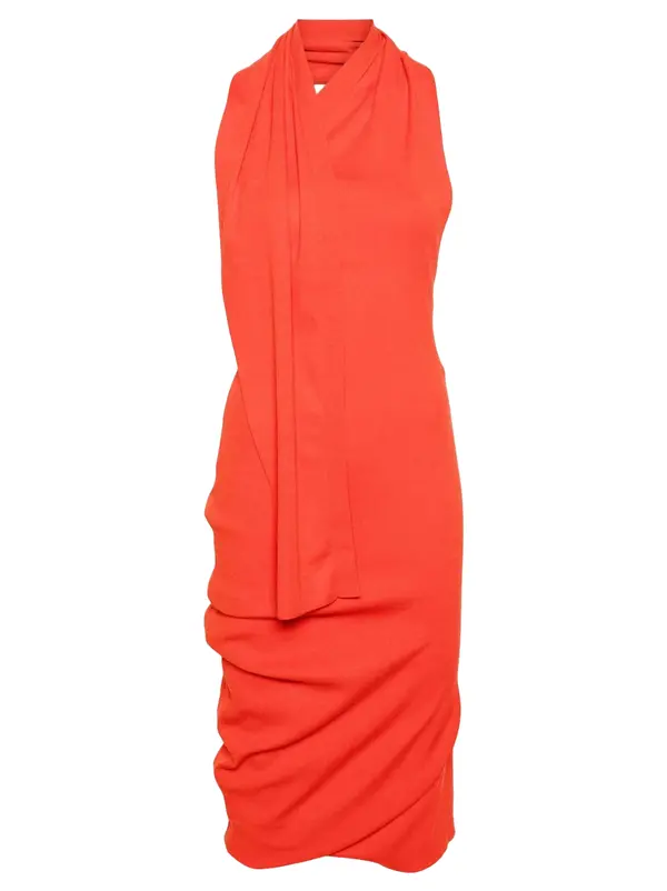 Fendi Halterneck Midi Dress - Orange