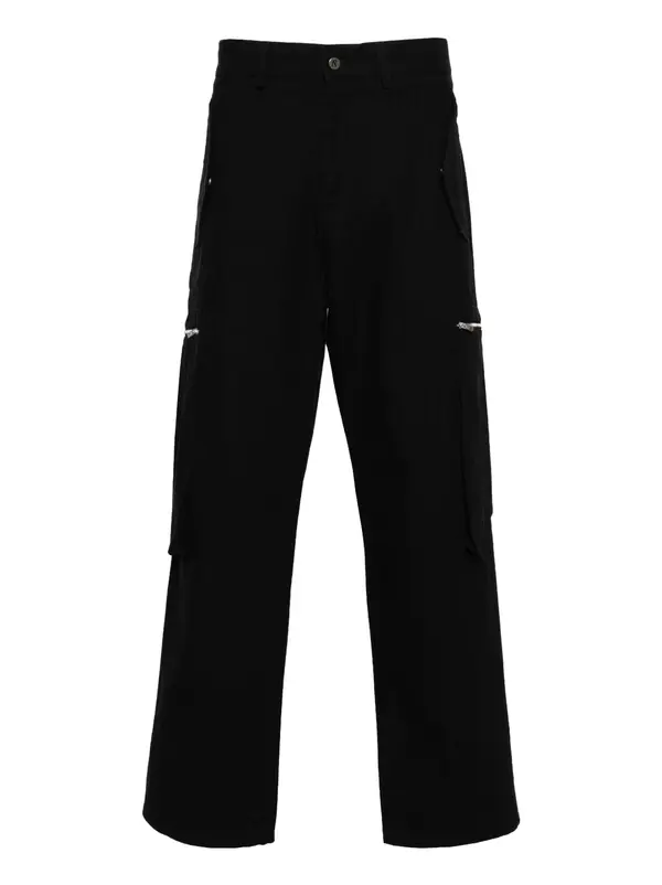 REPRESENT Herringbone Straight-leg Trousers - Black