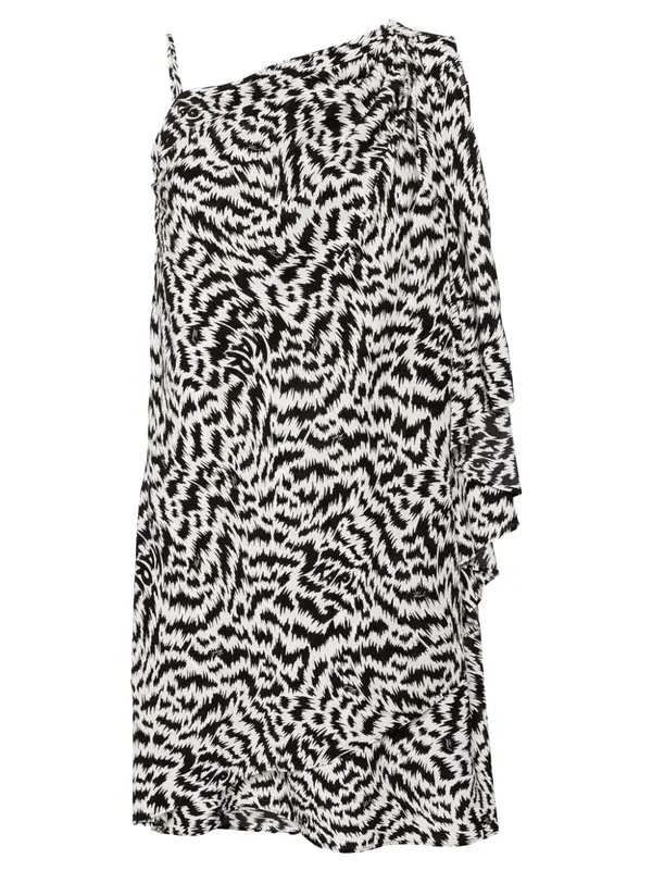 Karl Lagerfeld Elektrika-print Draped Minidress - Black