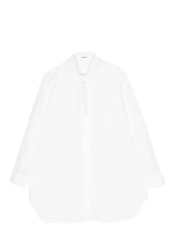 Yohji Yamamoto Pussy-bow Cotton Shirt - White