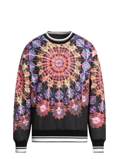 Dolce & Gabbana Sweatshirt With Multicolor Pattern - Black