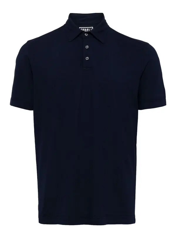 Fedeli Alby Jersey Polo Shirt - Blue