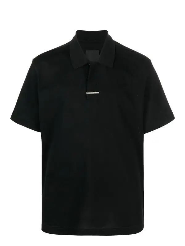 Givenchy Logo-plaque Cotton Polo Shirt - Black