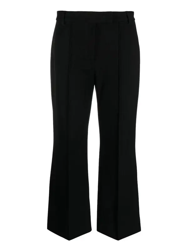 Max Mara Flared Cropped Trousers - Black
