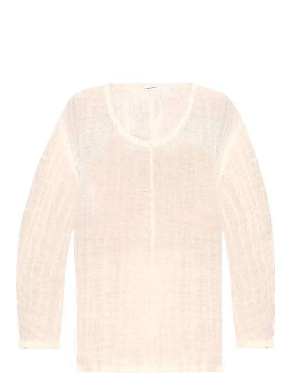 BY MALENE BIRGER Crew-neck Linen Top - Neutrals