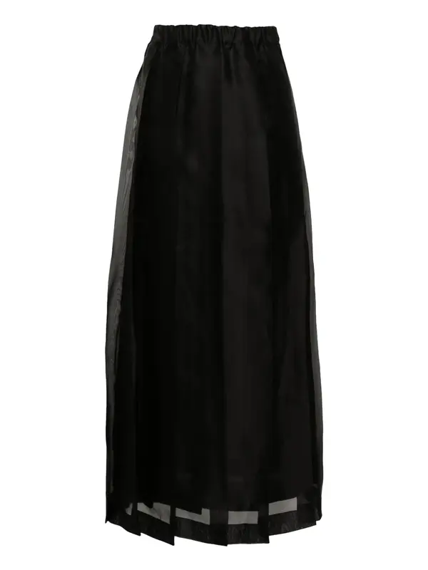 Fabiana Filippi Pleated Organza Long Skirt - Black