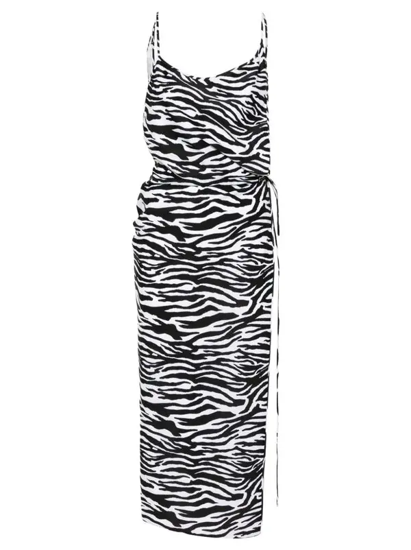 Attico Zebra-print Beach Dress - Black