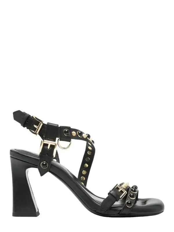 Ash 95mm Lennox Leather Sandals - Black