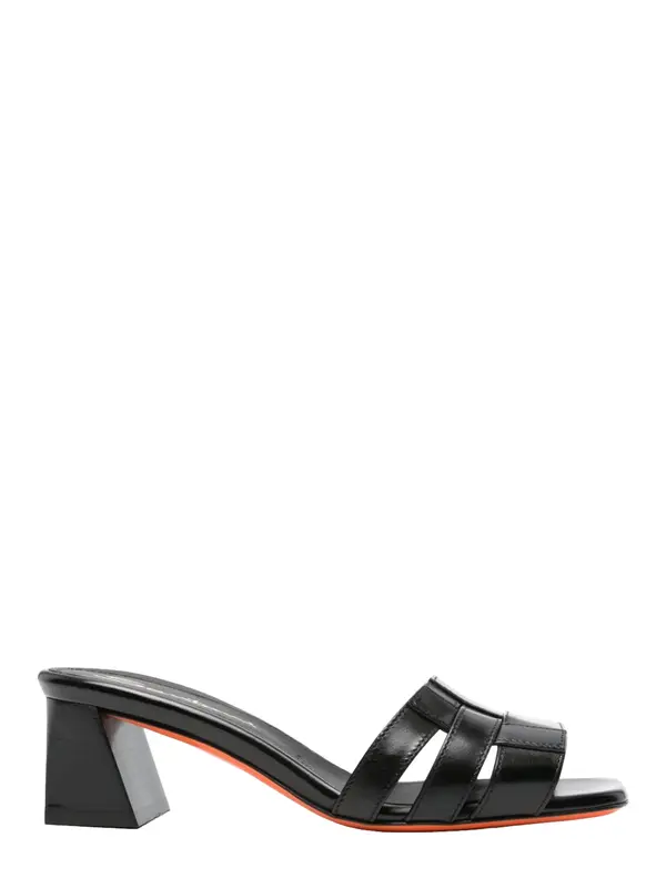 Santoni 60mm Leather Sandals - Black