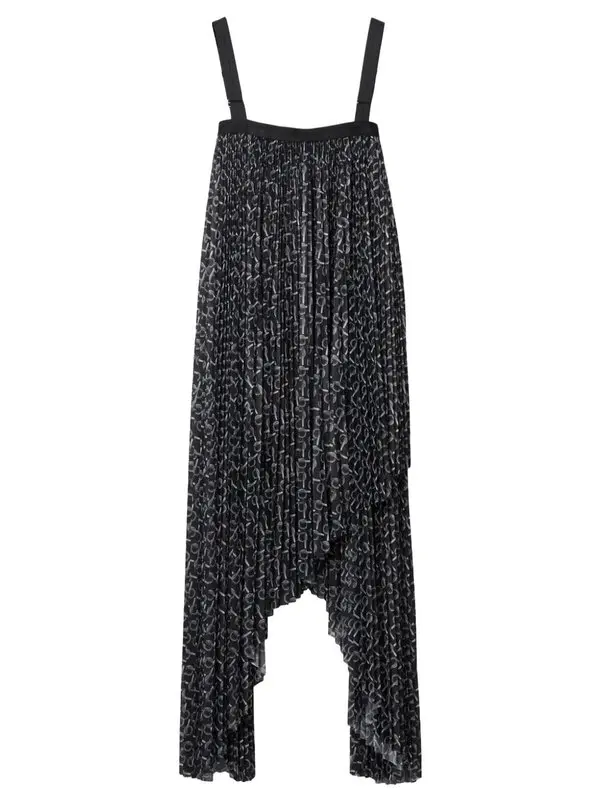 Burberry Chain-print Pleated Midi Dress - Silver