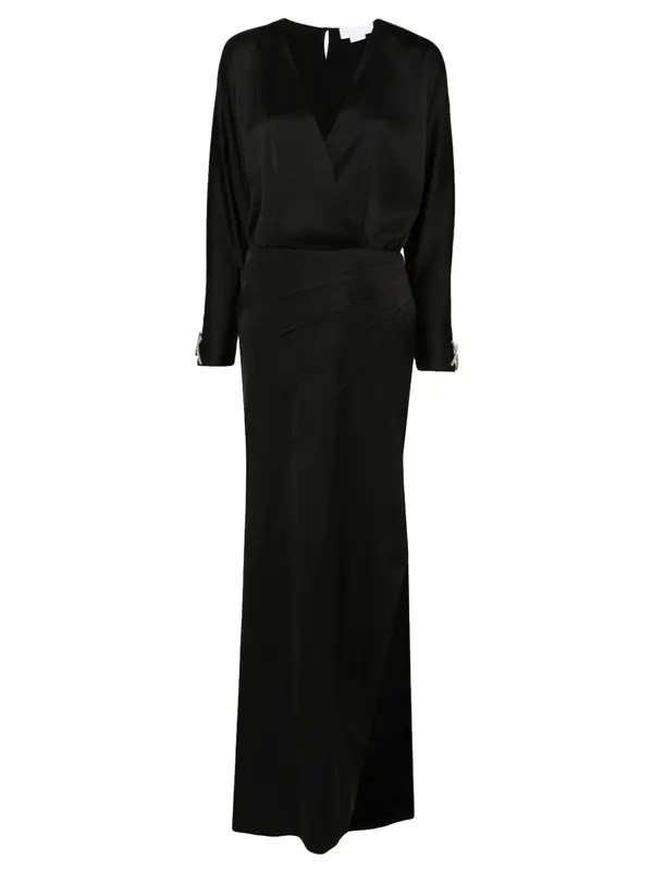 GENNY Satin Maxi Dress - Black