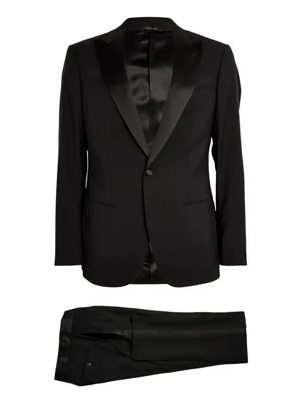 Giorgio Armani Virgin Wool-silk 2-piece Soho Tuxedo - Black