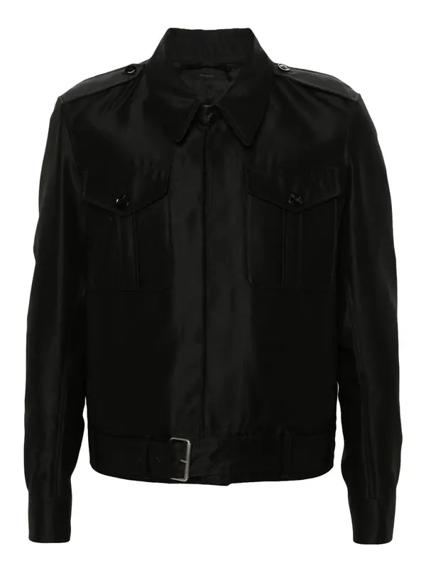 TOM FORD Button-up Military Jacket - Black