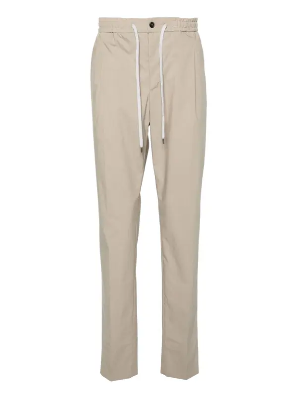 PT TORINO Drawstring-waist Poplin Chinos - Neutrals