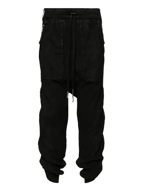Boris Bidjan Saberi Mid-rise Cropped Track Trousers - Black