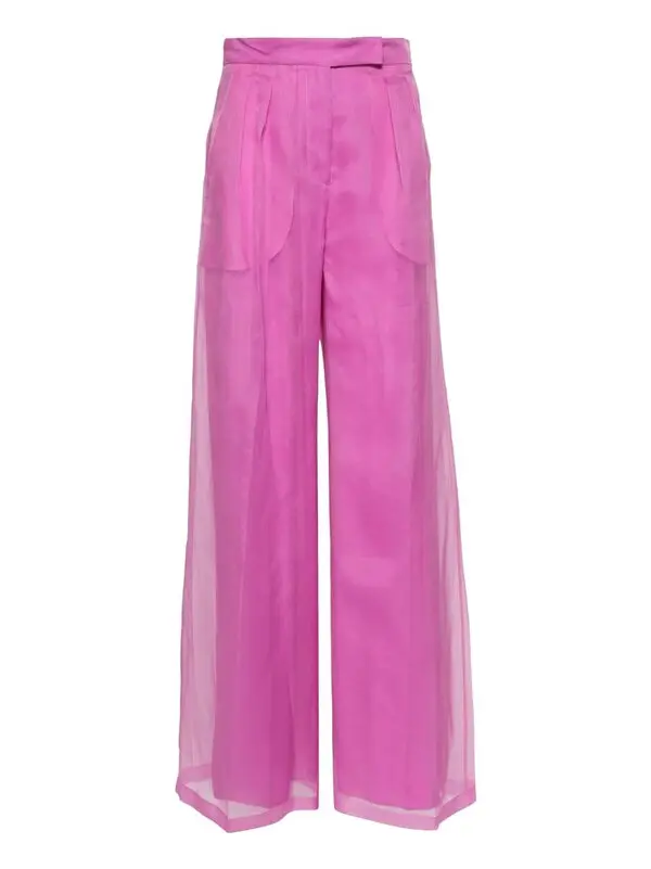 Max Mara Silk Straight Trousers - Pink