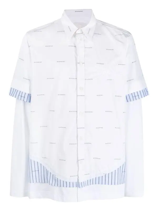 Givenchy Logo-print Layered Cotton Shirt - White