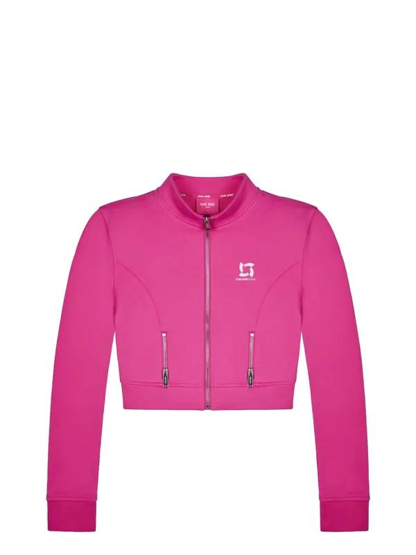 TEAM WANG DESIGN Logo-print Cropped Track Jacket - Pink