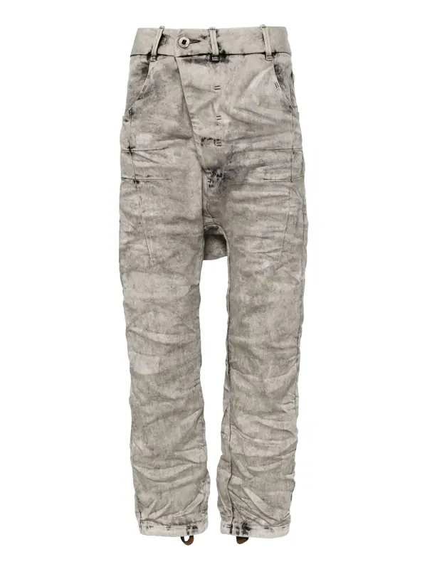 Boris Bidjan Saberi Mid-rise Drop-crotch Jeans - Grey