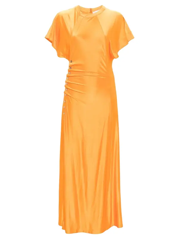 Rabanne Gathered Short-sleeved Maxi Dress - Orange