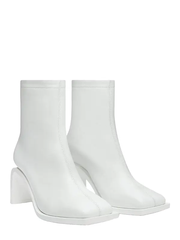COURREGES Stream Leather Ankle Boots - White