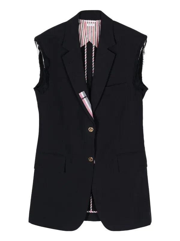Thom Browne Single-breasted Waistcoat - Blue